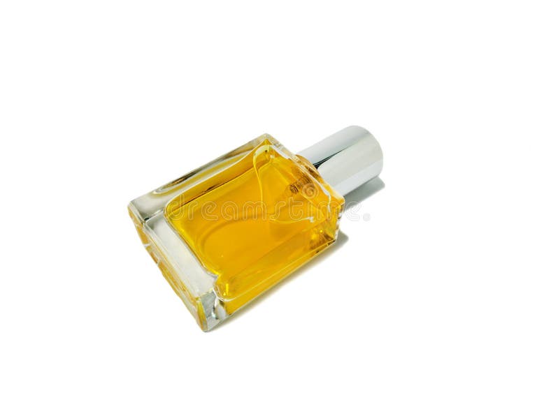 Yellow Perfume Bottle Isolated Stock Image - Image of feminine, aroma ...