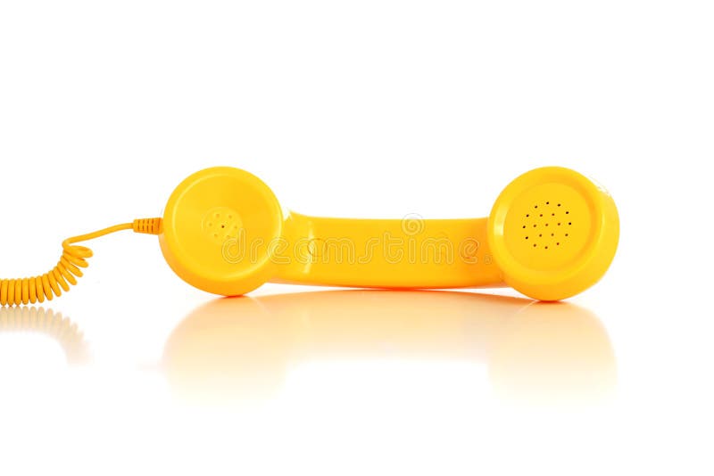Yellow phone stock photo. Image of wire, service, cable - 48717850