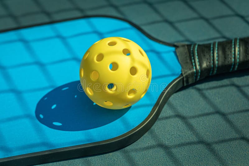 Yellow Pickleball on White Background. Stock Image - Image of ball ...