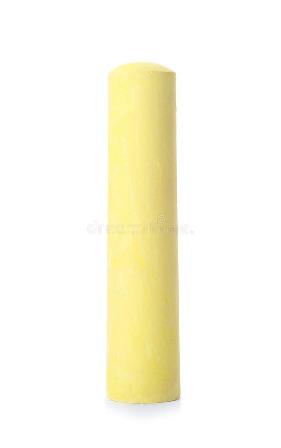 Yellow piece of chalk stock photo. Image of message - 121289838