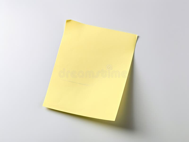 A Yellow Piece of Paper on a White Surface Stock Photo - Image of ...