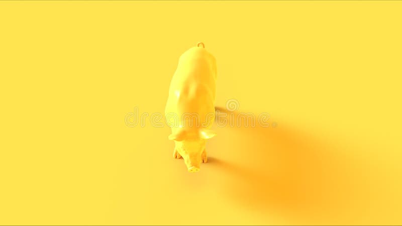 Yellow Pig Simple stock illustration. Illustration of angle - 185187190