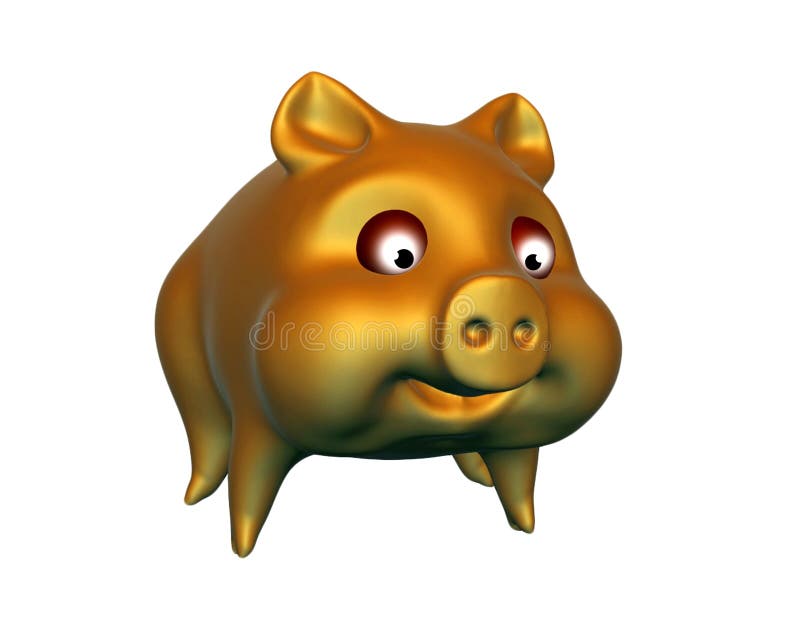 Yellow Pig 2019 Symbol on White Background 3D Illustration. Stock ...