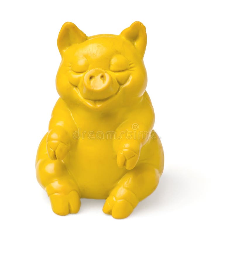 Yellow piggy figure stock image. Image of animal, decoration - 27709783