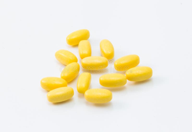 Yellow pill stock image. Image of painkillers, white - 19102793