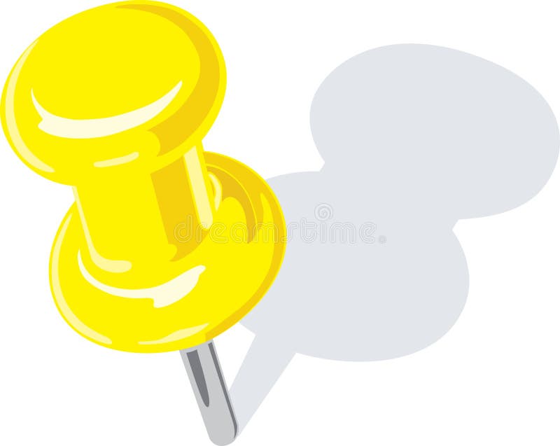 Yellow Pin stock vector. Illustration of character, symbol - 18916951