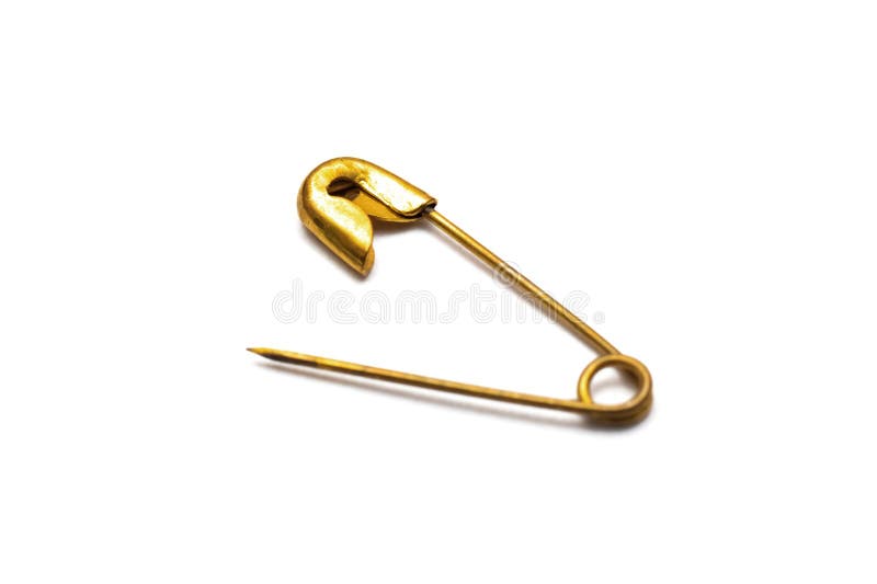 Yellow Pin Close Up, Isolated On White Background Stock Photo - Image ...