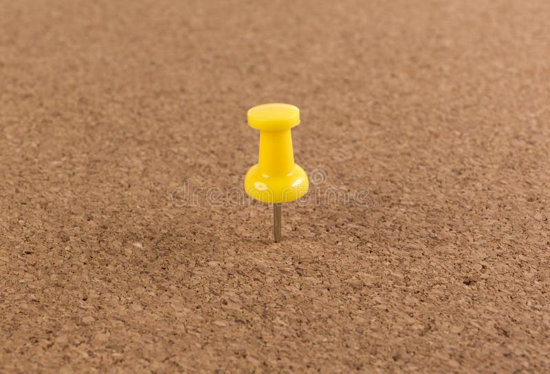 Yellow Pin on Cork Board Texture Background Stock Image - Image of ...