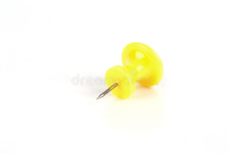 Yellow Pin Isolated on White Background. Stock Photo - Image of object ...