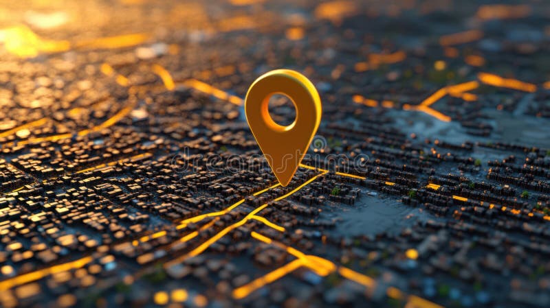 Yellow Pin for Location Advertisement Concept 3D Render Stock ...