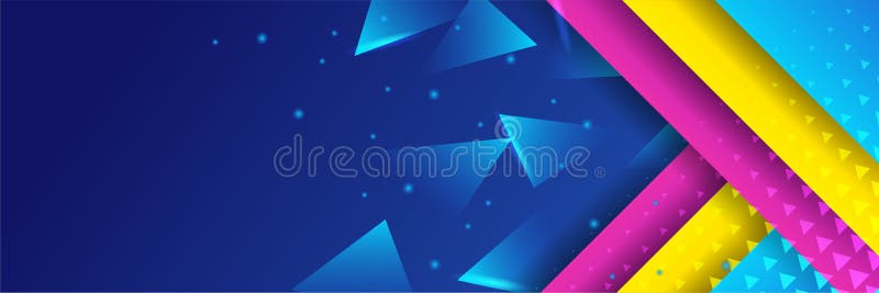 Yellow Pink and Blue Banner Background. Vector Abstract Graphic Design ...