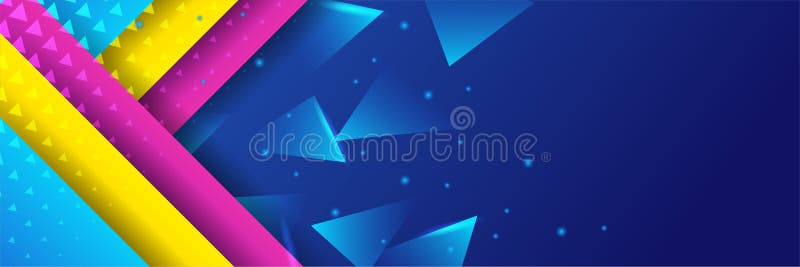 Yellow Pink and Blue Banner Background. Vector Abstract Graphic Design ...