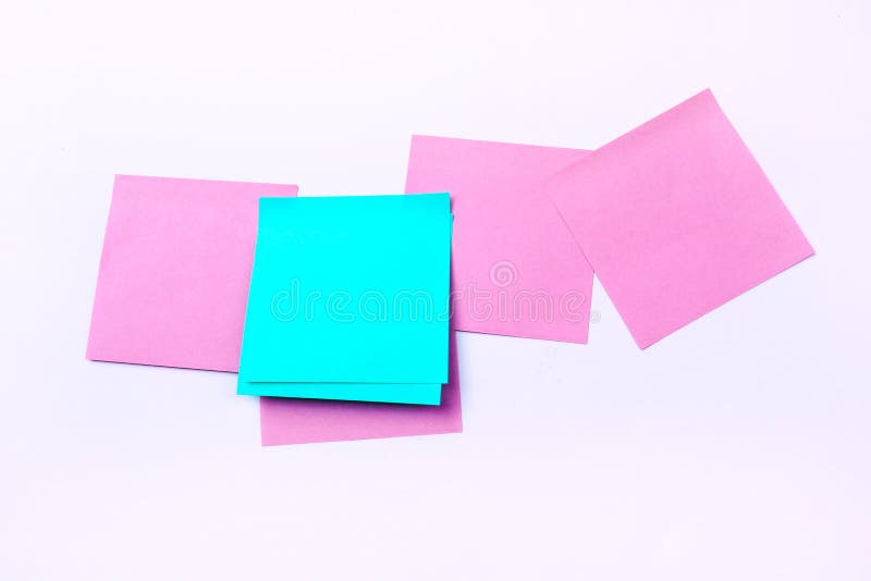 Yellow, Pink, Blue Sticky Note Isolate on White Background Stock Photo ...