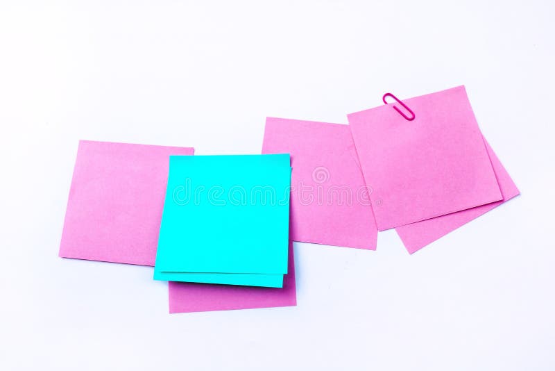Yellow, Pink, Blue Sticky Note Isolate on White Background Stock Photo ...