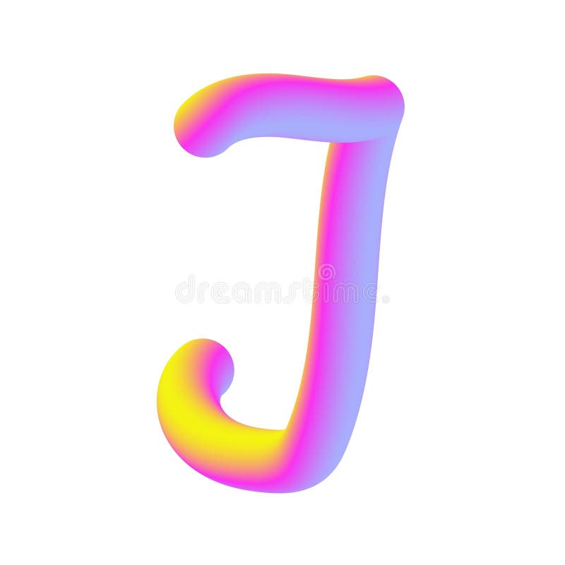 Yellow Pink Candy Letter I. 3D Render Stock Illustration - Illustration ...