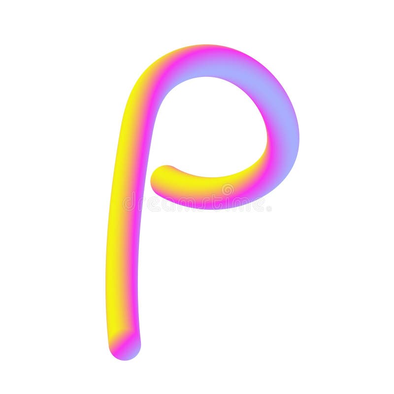 Yellow Pink Candy Letter P. 3D Render. Isolated on White Background ...