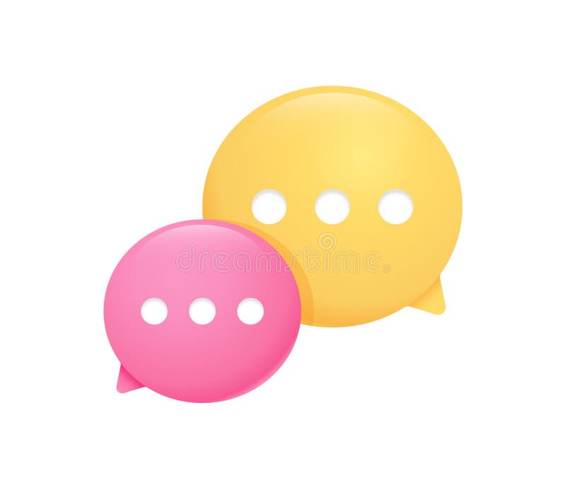 Yellow and Pink Chat Bubble. UI Design Icon. Vector Illustration. Stock ...