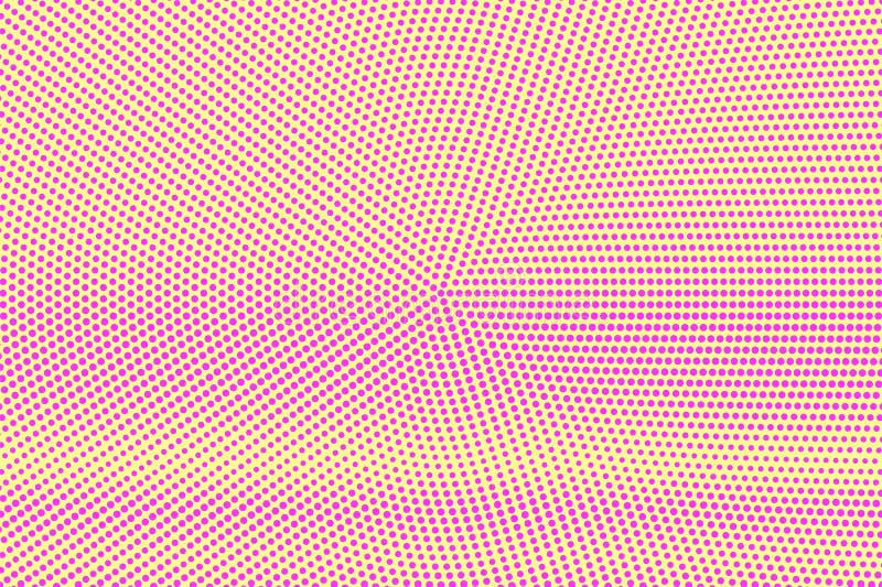 Yellow Pink Dotted Halftone. Radial Horizontal Dotted Gradient Stock ...