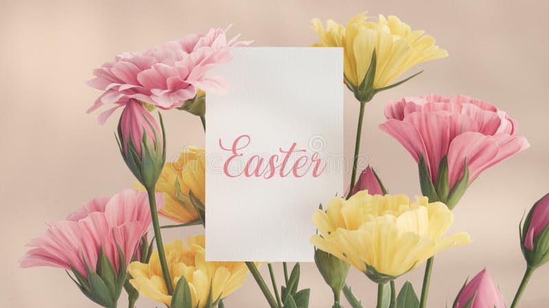 Yellow and Pink Flowers with a Note Featuring the Handwritten Word ...