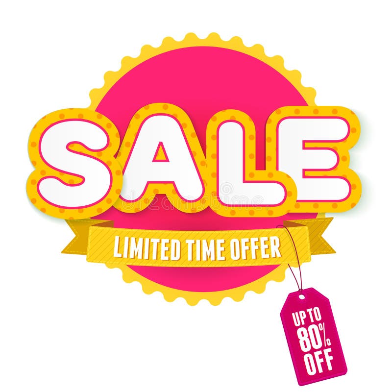 Yellow and Pink Label Sale. Vector Illustration Stock Vector ...
