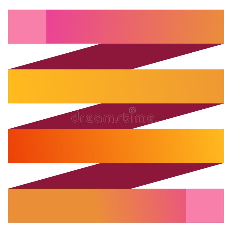 Yellow Pink Ribbon. Infographics Stock Vector - Illustration of arrow ...