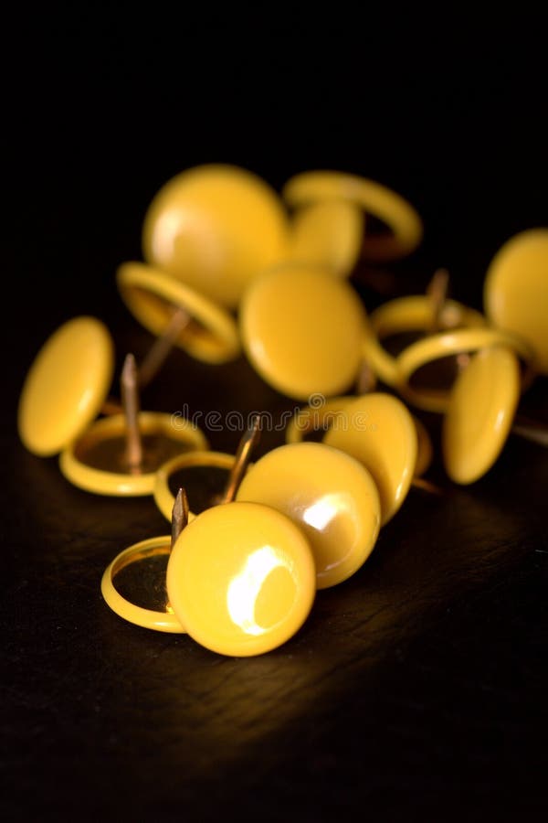 Yellow pins stock image. Image of stationery, color, plastic - 25709739