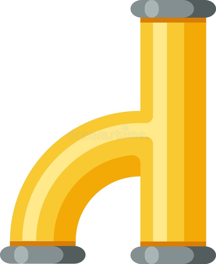 Yellow Pipe Fitting Creating a Bypass for Plumbing System, Diverting ...