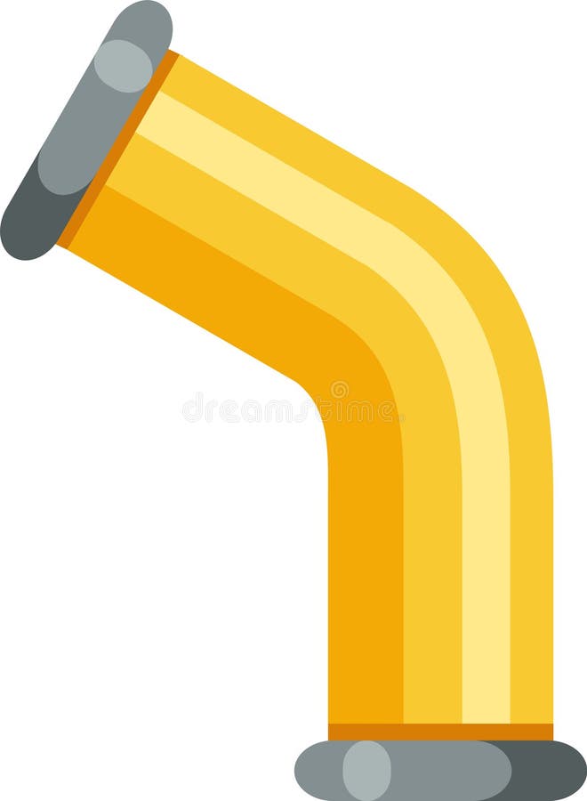 Yellow Pipe Fitting Forming a 45 Degree Angle. Featuring Metallic ...