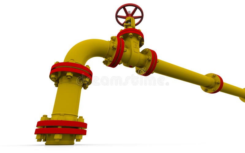 Yellow pipe and valve stock illustration. Illustration of equipment ...