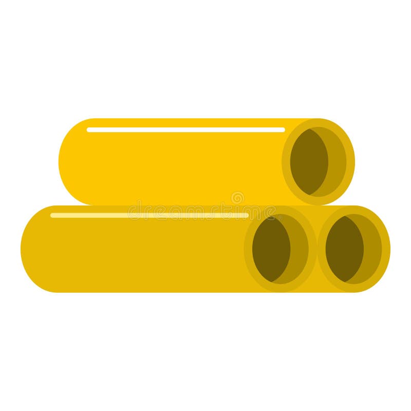 Yellow pipes icon circle stock vector. Illustration of flat - 95432852