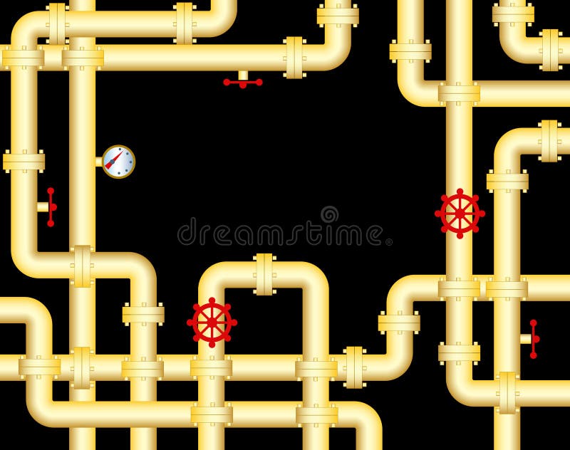 Yellow piping stock vector. Illustration of valve, pipe - 18106231