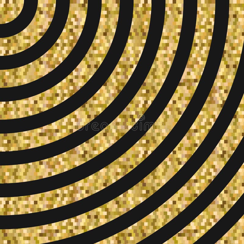 Yellow Pixelated Backgound with Radial Lines Pattern Stock Vector ...