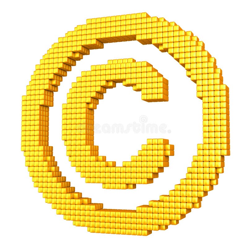Yellow Pixelated Copyright Symbol Stock Illustration - Illustration of ...