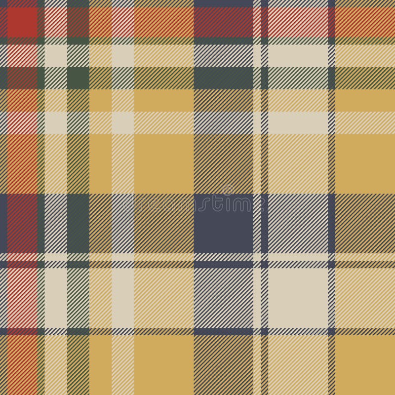Yellow Plaid Check Fabric Texture Seamless Pattern Stock Vector ...