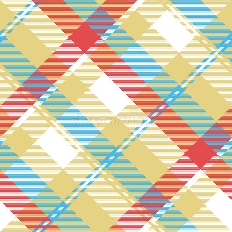 Yellow Plaid Check Fabric Texture Seamless Pattern Stock Vector ...