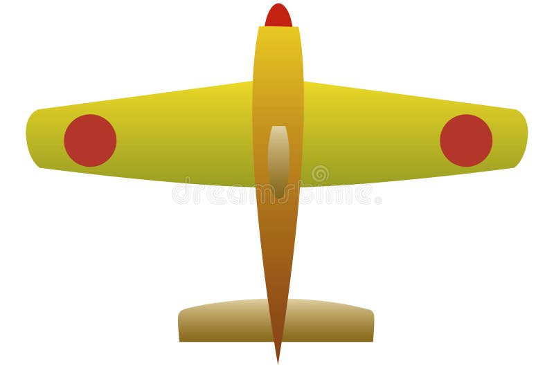 Yellow plane stock vector. Illustration of landing, military - 828686