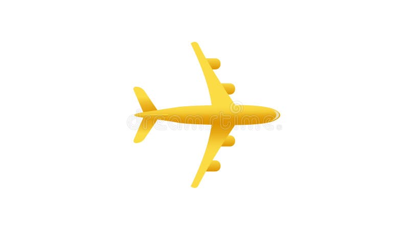 Yellow Plane Isolated on White Background in Squeeze Effect. Stock ...