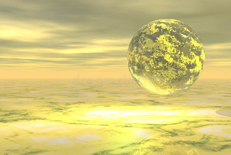 Yellow planet stock illustration. Illustration of graphic - 903366