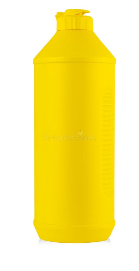 Yellow Plastic Bottle with Liquid Laundry Detergent Stock Image - Image ...