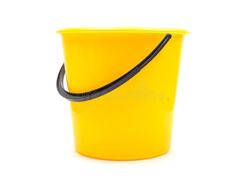 Yellow plastic bucket stock photo. Image of black, home - 31637022
