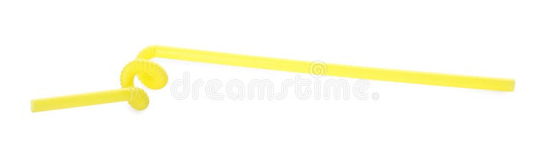 Yellow Plastic Cocktail Straw Isolated on White Stock Image - Image of ...