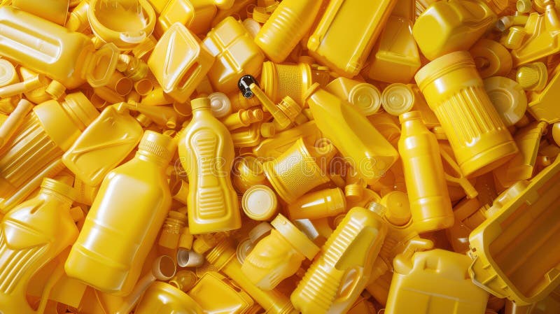 The Yellow Plastic Containers.AI Generated Image Stock Image - Image of ...