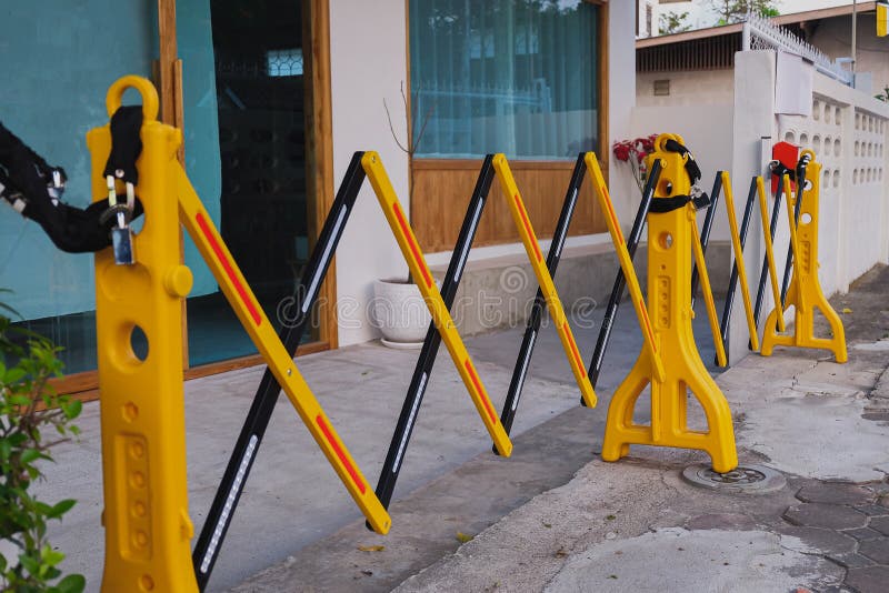 Yellow Plastic Fences. Light Yellow Plastic Fences Stacked Stock Photo ...