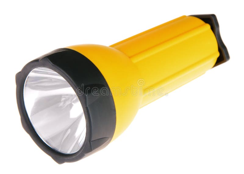 Yellow flashlight stock image. Image of electric, light - 8329033