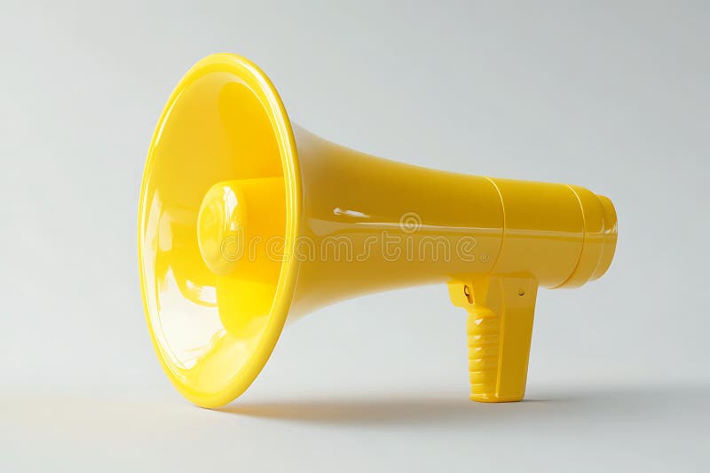 Yellow Plastic Megaphone Loudhailer Vibrant Communication Tool ...