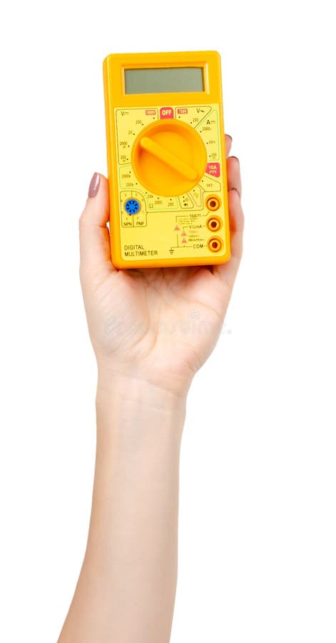 Yellow Plastic Multimeter, Electric Tester Tool. Isolated on White ...