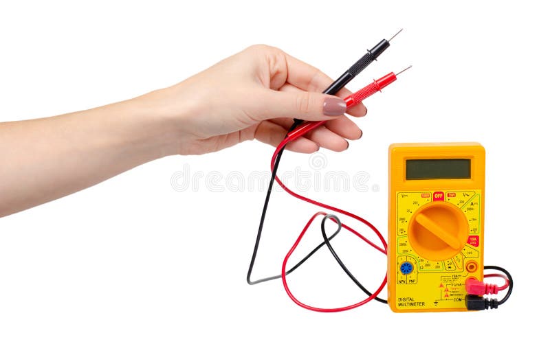 Yellow Plastic Multimeter, Electric Tester Tool. Isolated on White ...