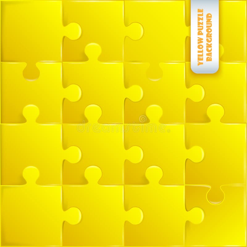 Yellow Plastic Pieces Puzzle Game Stock Vector - Illustration of ...