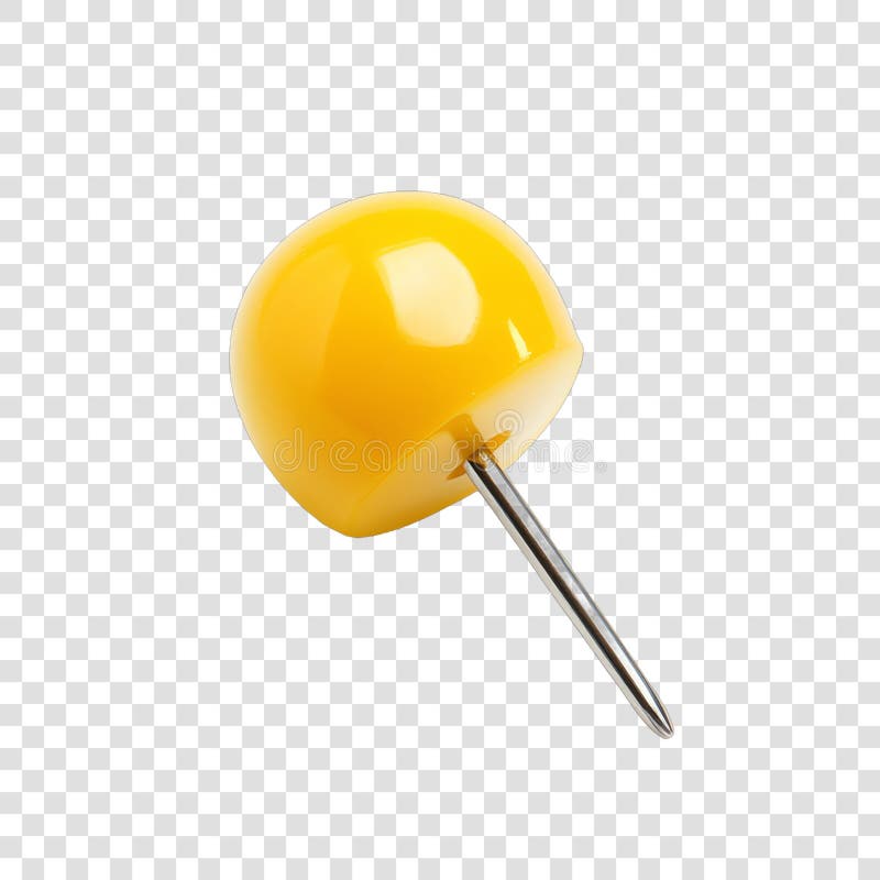 Yellow plastic push pin stock illustration. Illustration of page ...