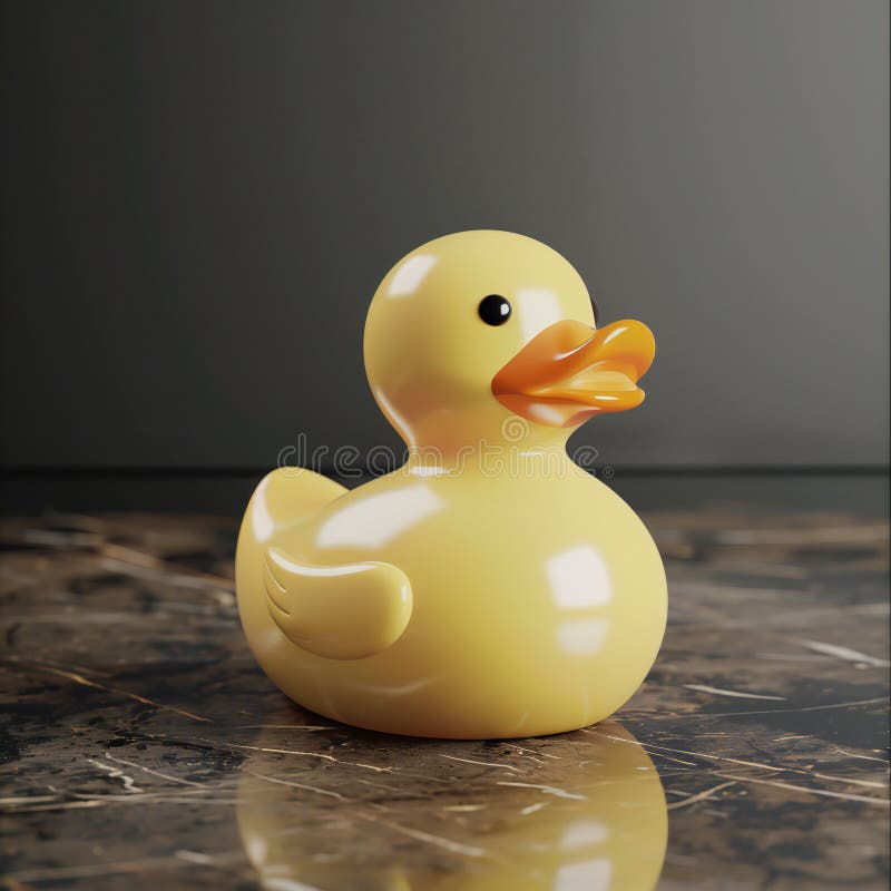 Yellow Plastic Rubber Duck, Bathing Toy for Kids, with Reflection ...